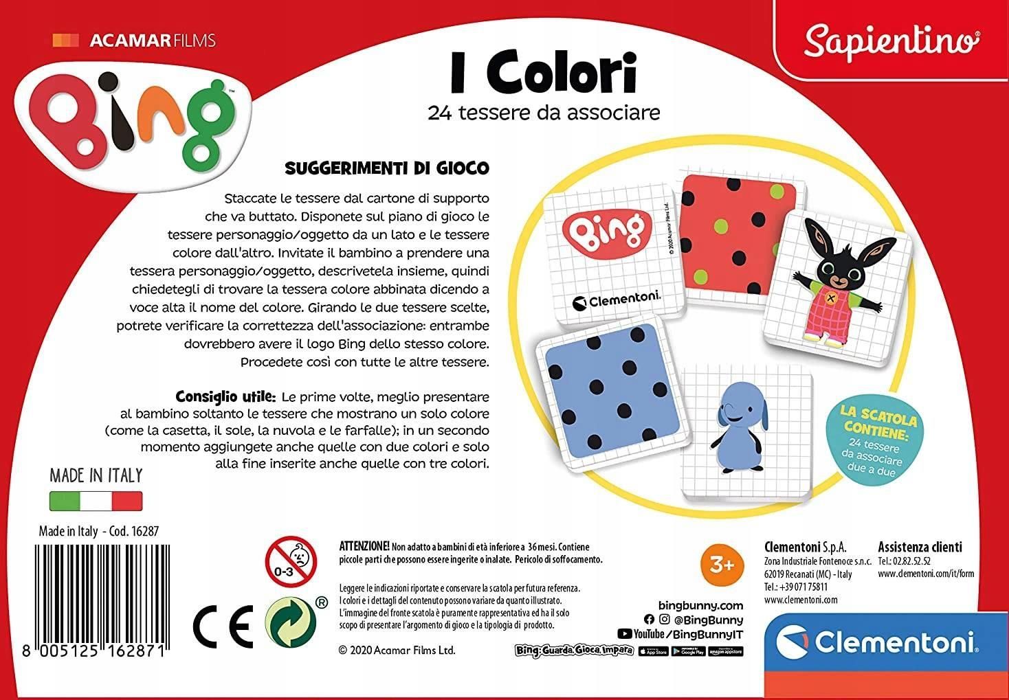 Clementoni Bing Bing Color Match - Gra dla dziecka - Ceny i opinie ...