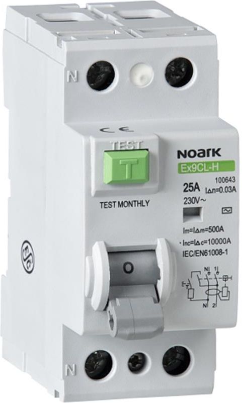 Bezpiecznik Noark Wyłącznik Różnicowoprądowy 2P 25A 30Ma Typ A 100661 ...