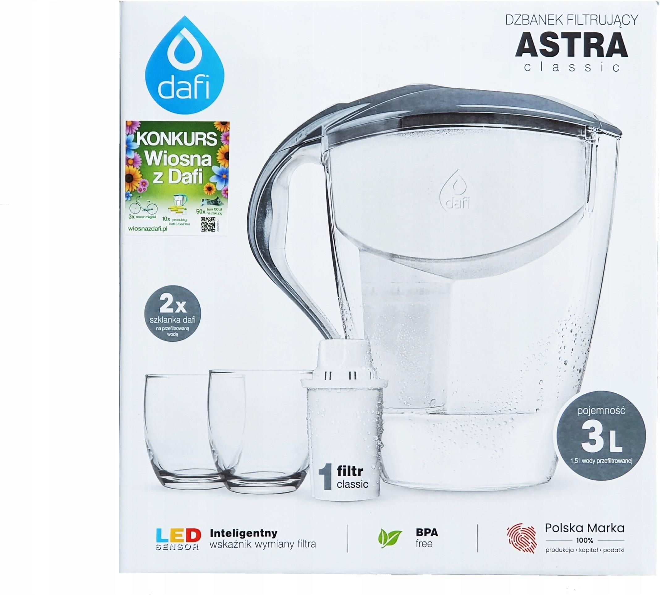 Dzbanek filtrujący Dafi ASTRA Classic 3L LED stalowy + filtr Classic ...