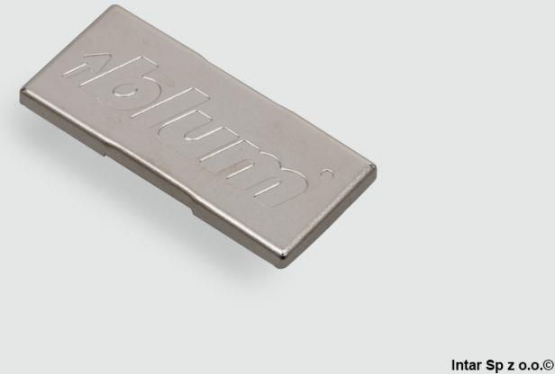 Zaślepka na ramię zawiasu, 70.1503.BPABD, Tłoczone logo, Stalowa, BLUM ...