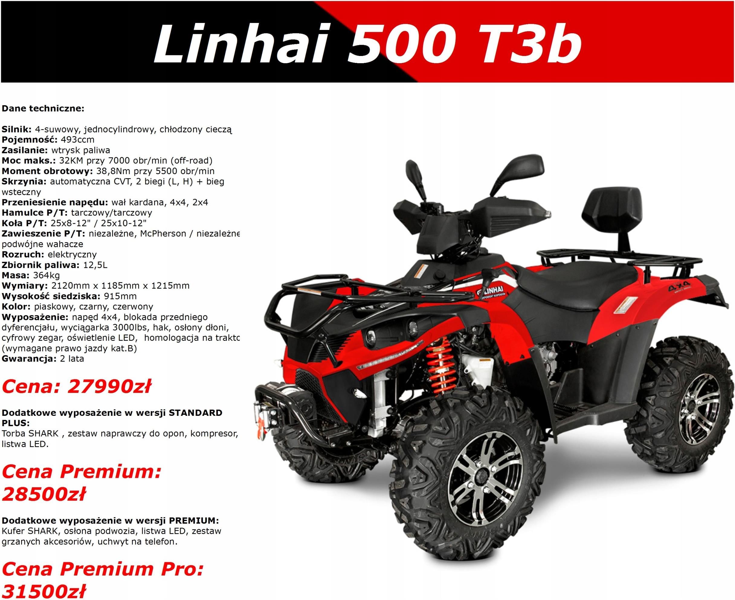 QUAD LINHAI ATV 500 4X4 T3b HAK PREMIUM - Opinie i ceny na Ceneo.pl