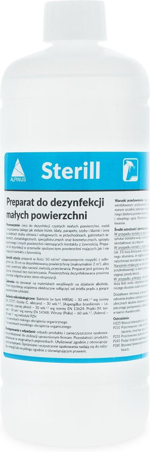 Alpinus Sterill 1L Przeznaczony Do Dezynfekcji Małych Trudno Dostępnych ...