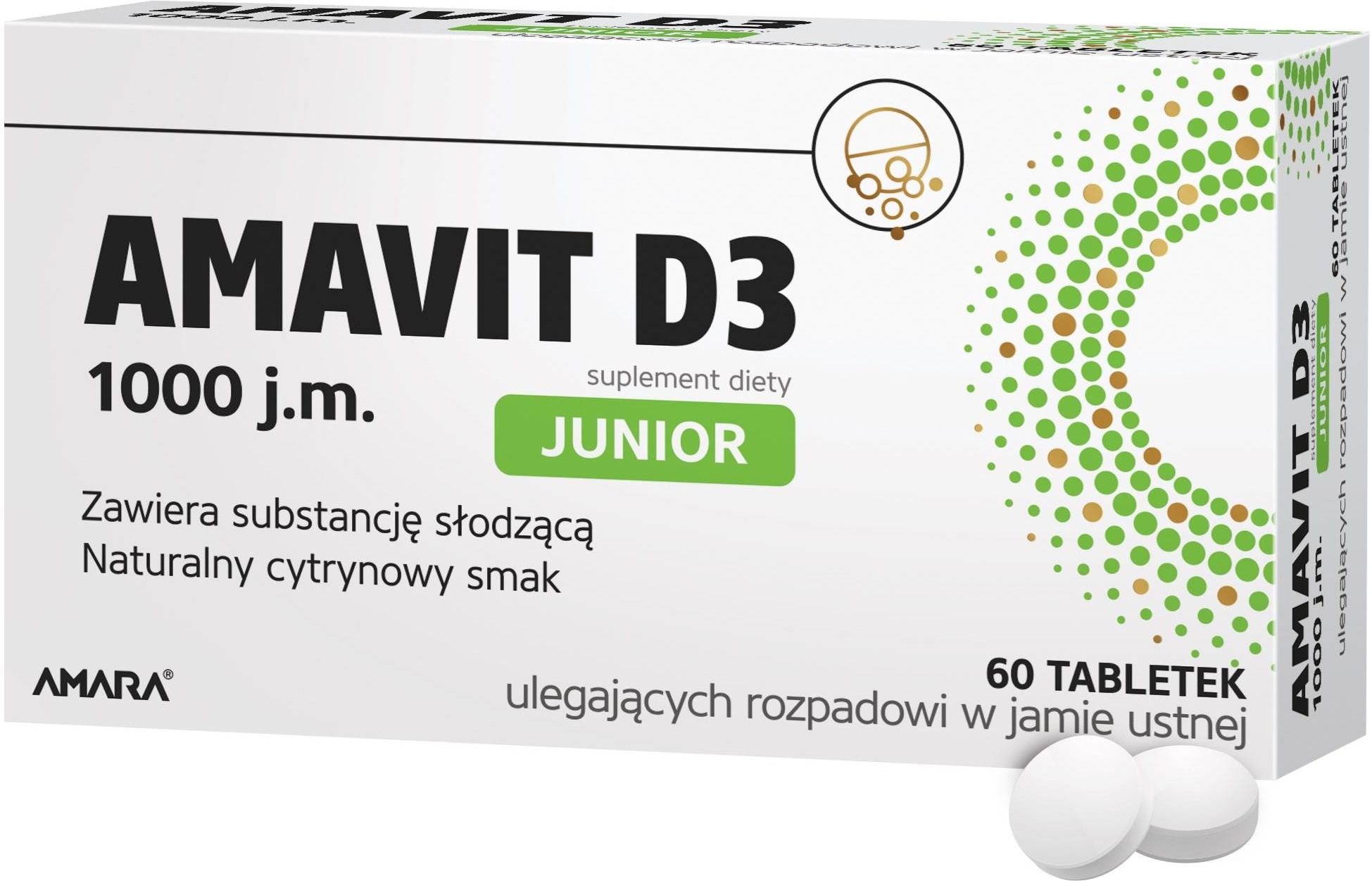 AMAVIT D3 Junior 1000 j.m. 60 tabl. - Opinie i ceny na Ceneo.pl