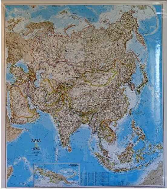Mapa ścienna Azja. Mapa ścienna Azji NG 1:14 mln. 90x97cm - Ceny i ...
