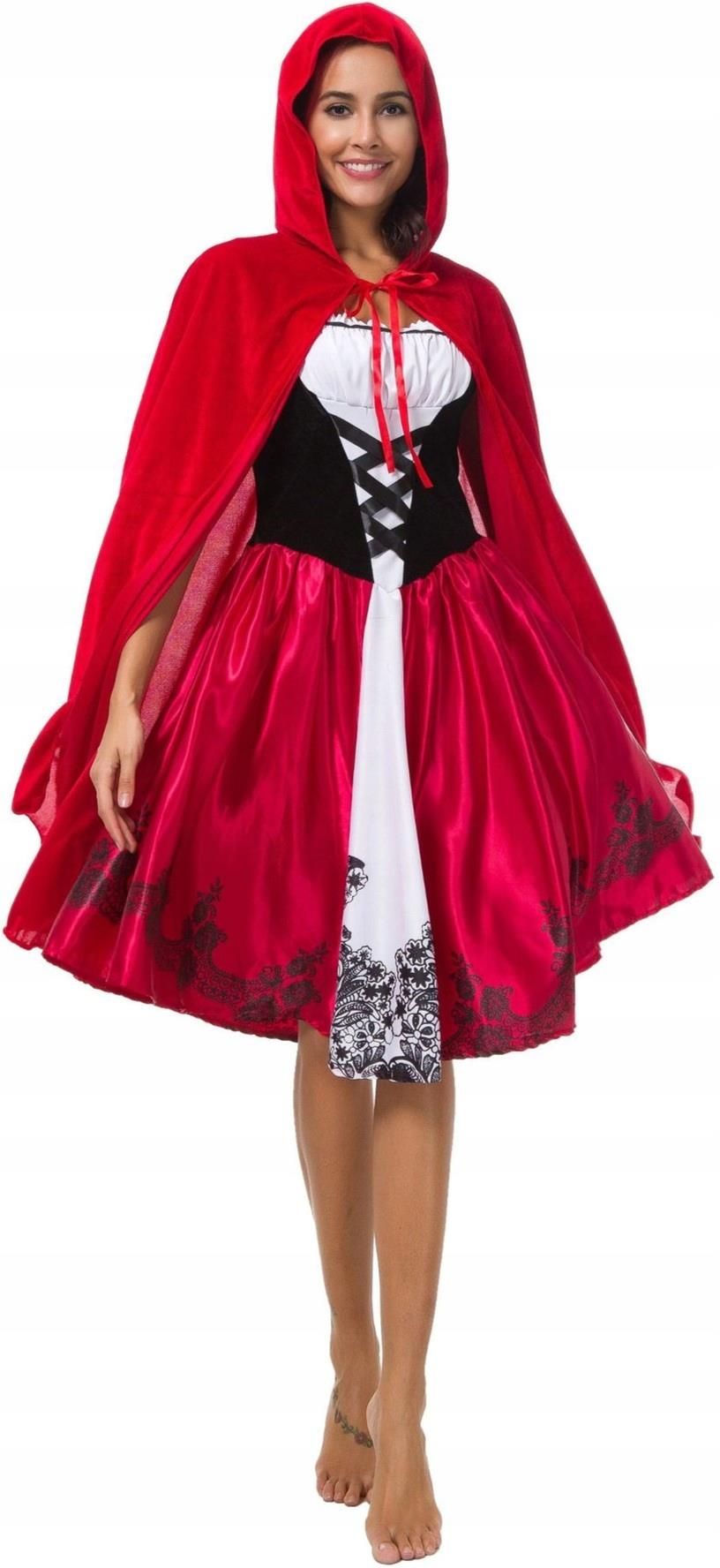 Strój Czerwony Kapturek Kapturka Bajka Dorosłych (Czerwonykostium ...