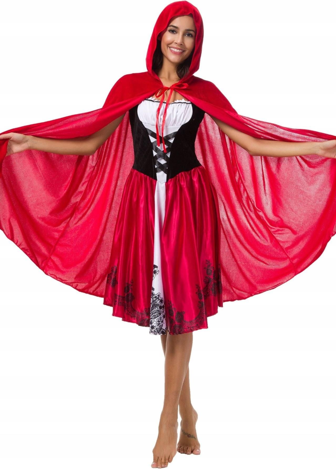 Strój Czerwony Kapturek Kapturka Bajka Dorosłych (Czerwonykostium ...