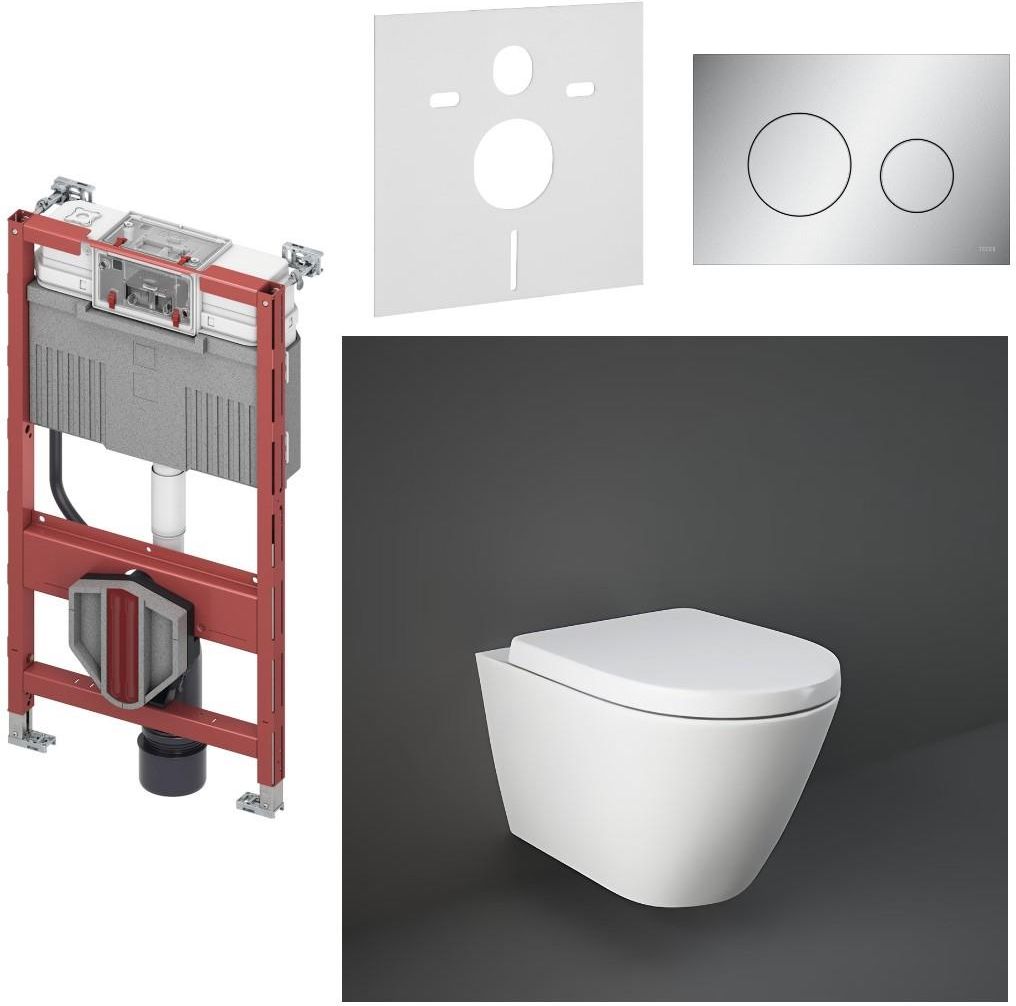 Zestaw podtynkowy Rak Ceramics Resort Rimless Tece Loop New Chrom Mat GSRESNOR+T98+9240922+M ...