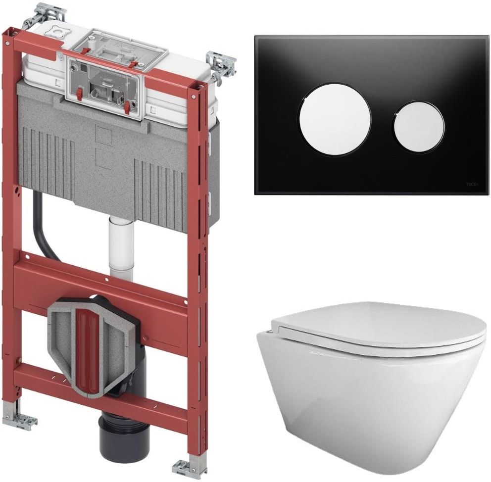 Zestaw podtynkowy Rak Ceramics Resort Rimless Tece Loop Czarny Chrom GSRESSLM+T98+9240656 ...