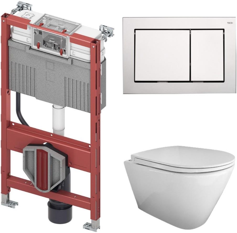 Zestaw podtynkowy Rak Ceramics Resort Rimless Tece Base Chrom Mat ...