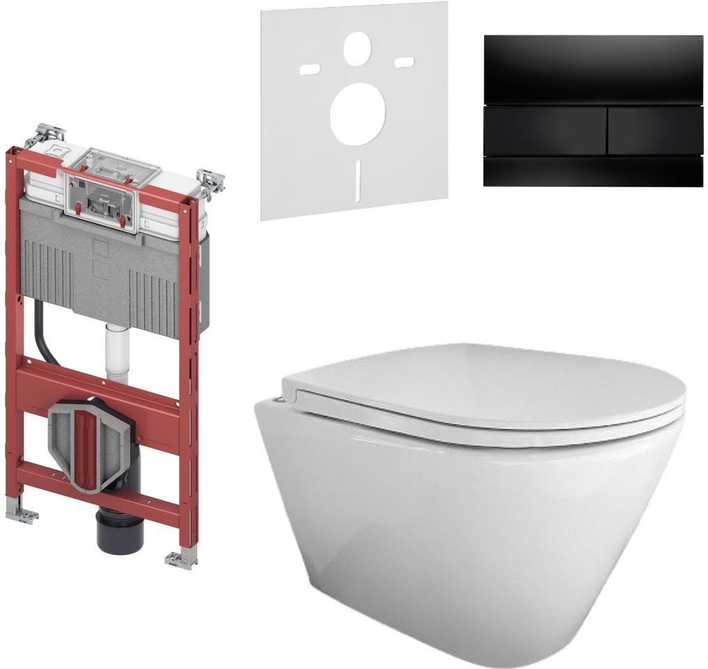 Zestaw podtynkowy Rak Ceramics Resort Rimless Tece Square Czarny GSRESSLM+T98+9240809+M - Opinie ...