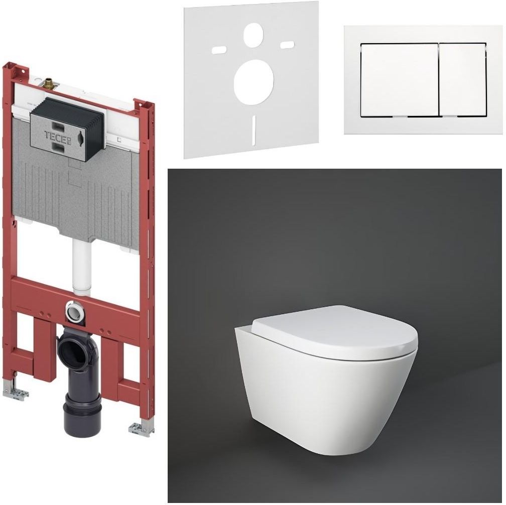 Zestaw podtynkowy Rak Ceramics Resort Rimless Tece Slim New 8 Cm Base GSRESNOR+TSN+9240700 ...