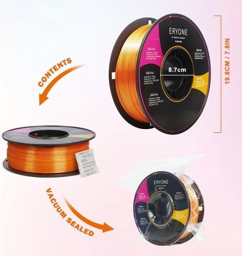Filament ERYONE DUAL COLOR SILK PLA FILAMENT FOR 3D PRINTERS, 1.75MM ...