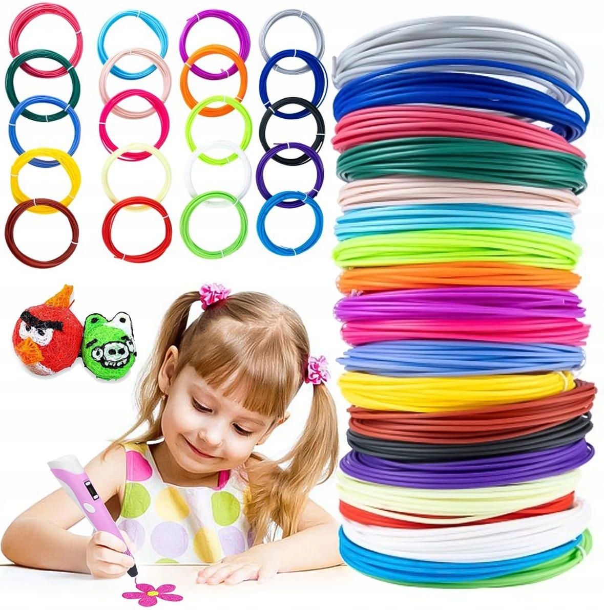 Filament WKŁADY DO DŁUGOPISU 3D PEN 100M 20 KOLORÓW 5M PCL - Opinie i ceny na Ceneo.pl