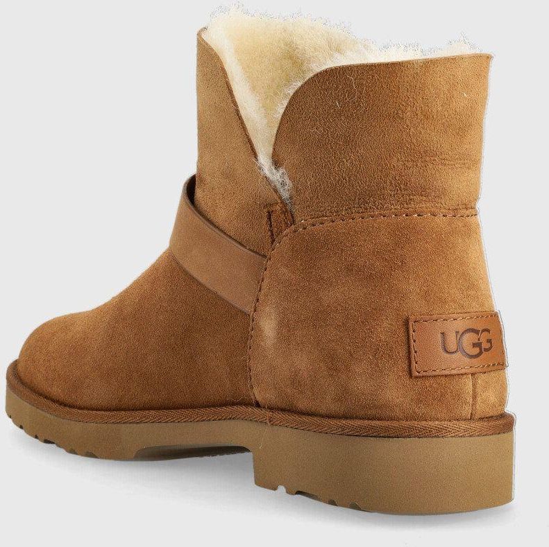 UGG botki zamszowe W Romely Short Buckle damskie kolor brązowy na ...
