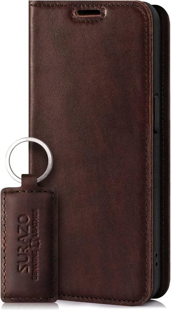 Etui na telefon Surazo ze skóry naturalnej Smart magnet RFID - Western ...