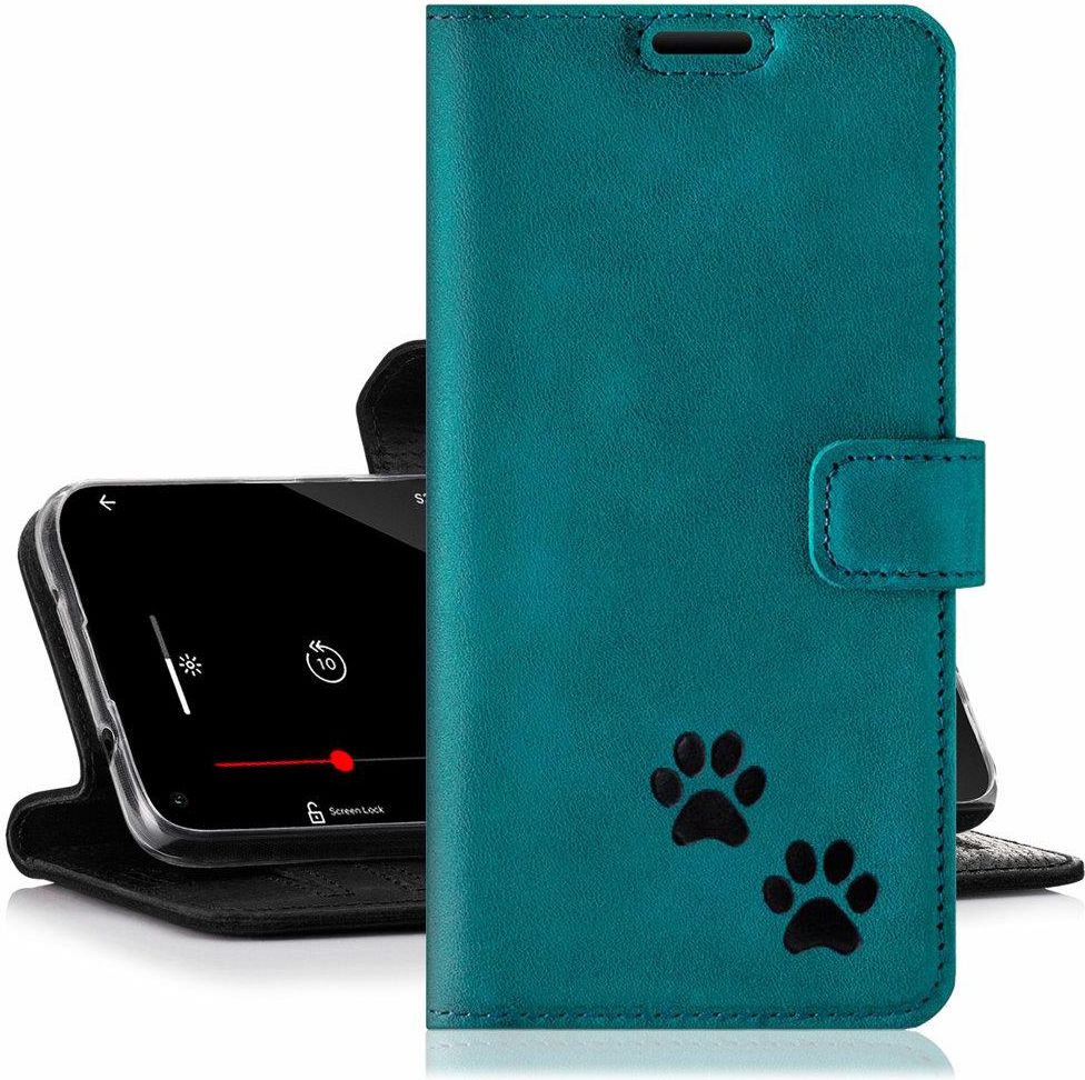 Etui na telefon Surazo ze skóry naturalnej Wallet case - Turkusowe ...