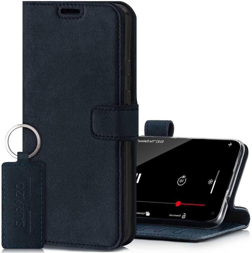 Etui na telefon Surazo ze skóry naturalnej Wallet case - Nubuk ...