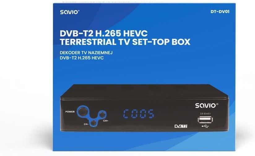 Savio Dekoder TV Naziemnej DVB-T2 H.265 HEVC (DT-DV01) - Opinie i ceny ...