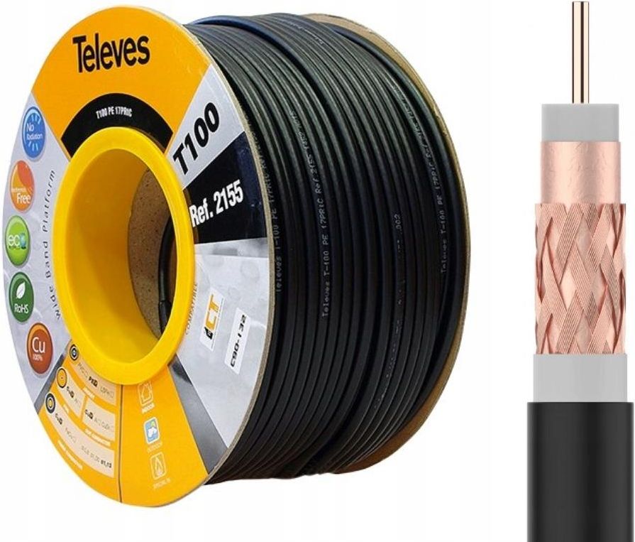 TELEVES PRZEWÓD ANTENOWY KONCENTRYCZNY ZEWN. - 5M (T100) - Opinie i ceny na Ceneo.pl