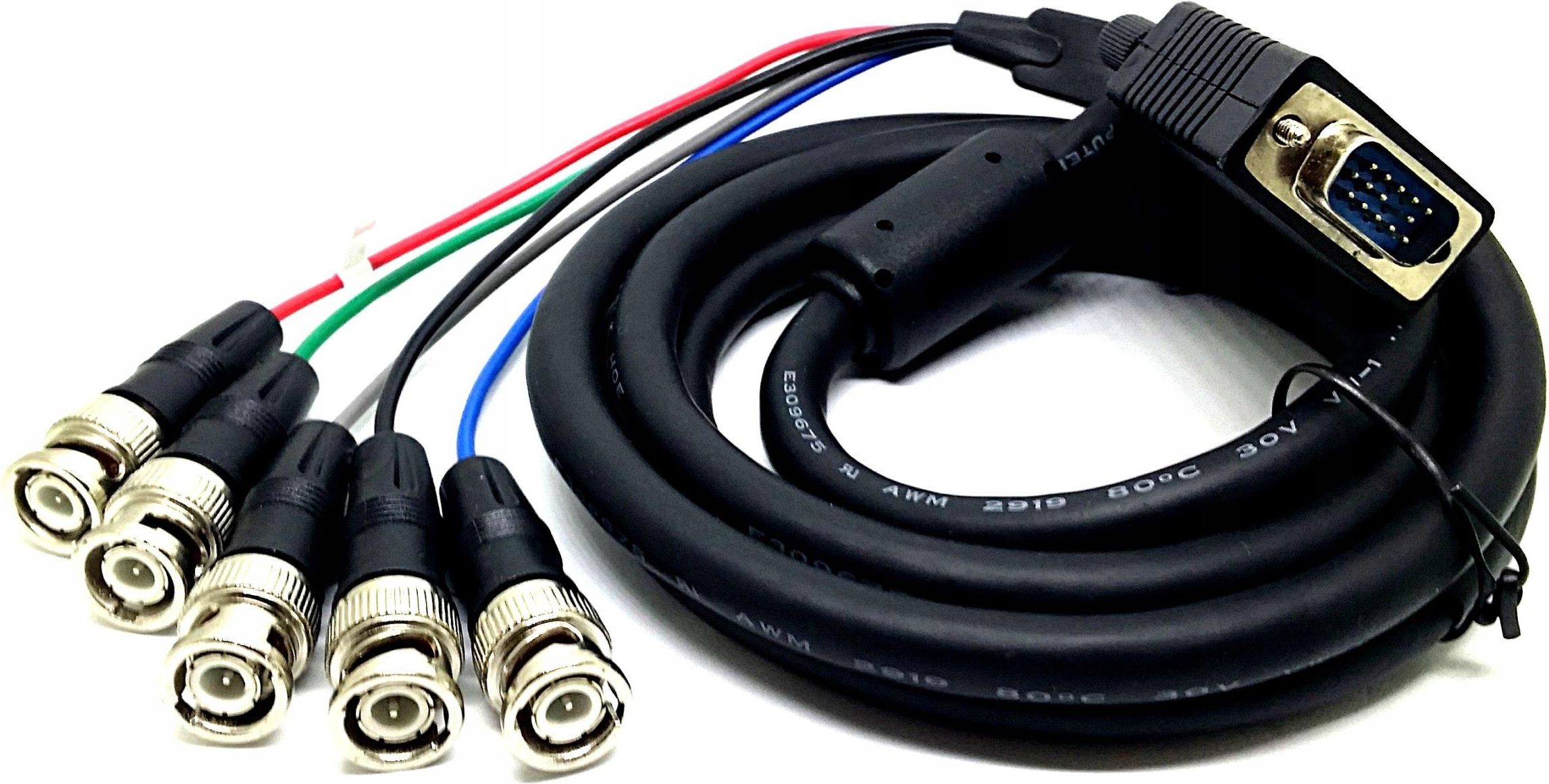 VITALCO PRZYŁĄCZE KABEL DO MONITORA VGA NA 5 X BNC 1,8M (05149) (5149 ...