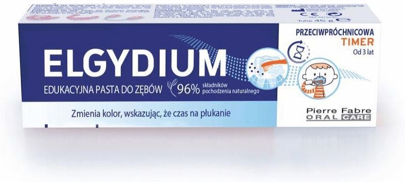 ELGYDIUM Timer edukacyjna pasta do zębów dla dzieci zmieniająca kolor ...