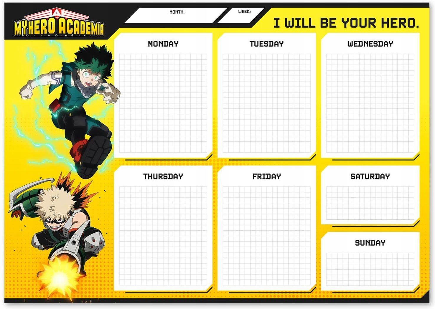 My Hero Academia Plan Lekcji Planer A4 Dla Dzieci - Ceny i opinie ...