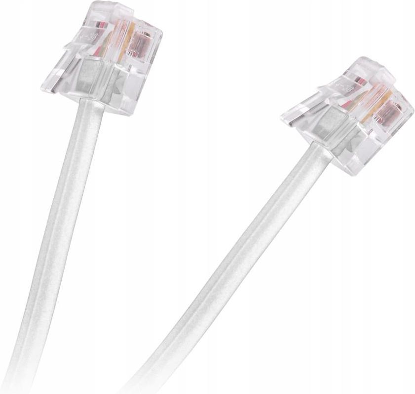 KABEL TELEFONICZNY RJ11/RJ12 1M PŁASKI 6P6C BIAŁY (RJ11126P6C1M ...
