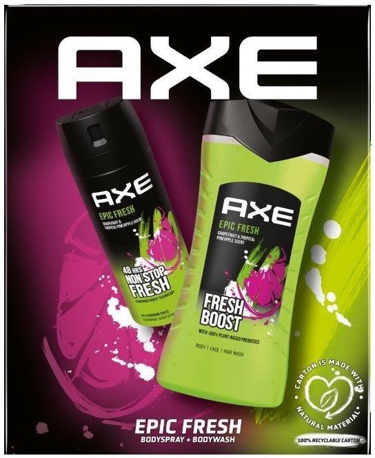 Zestaw kosmetyków dla mężczyzny Unilever Axe Zestaw Prezentowy Epic Fresh Dezodorant Spray 150ml ...