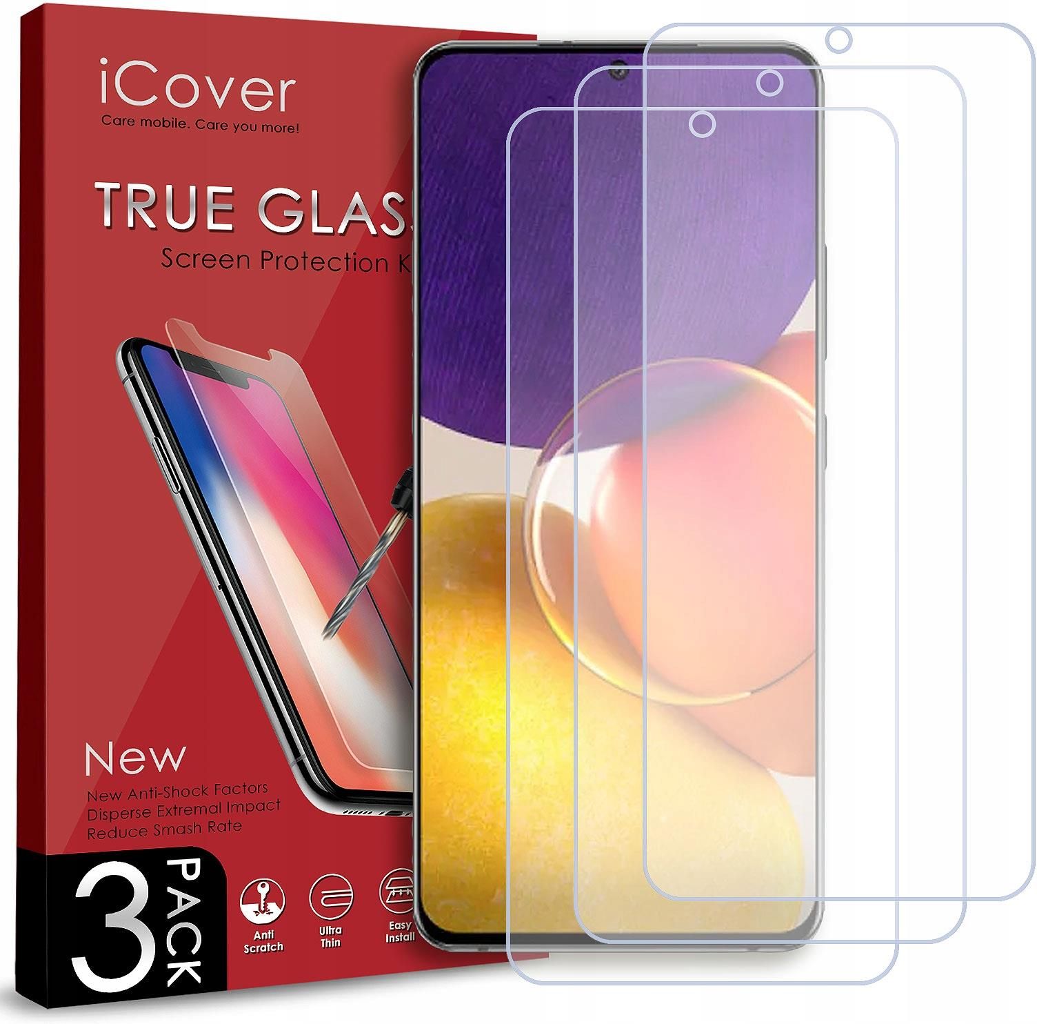 Icover 3Szt Szkło Hartowane Do Samsung Galaxy A82 5G (f0751ee4-0b40 ...