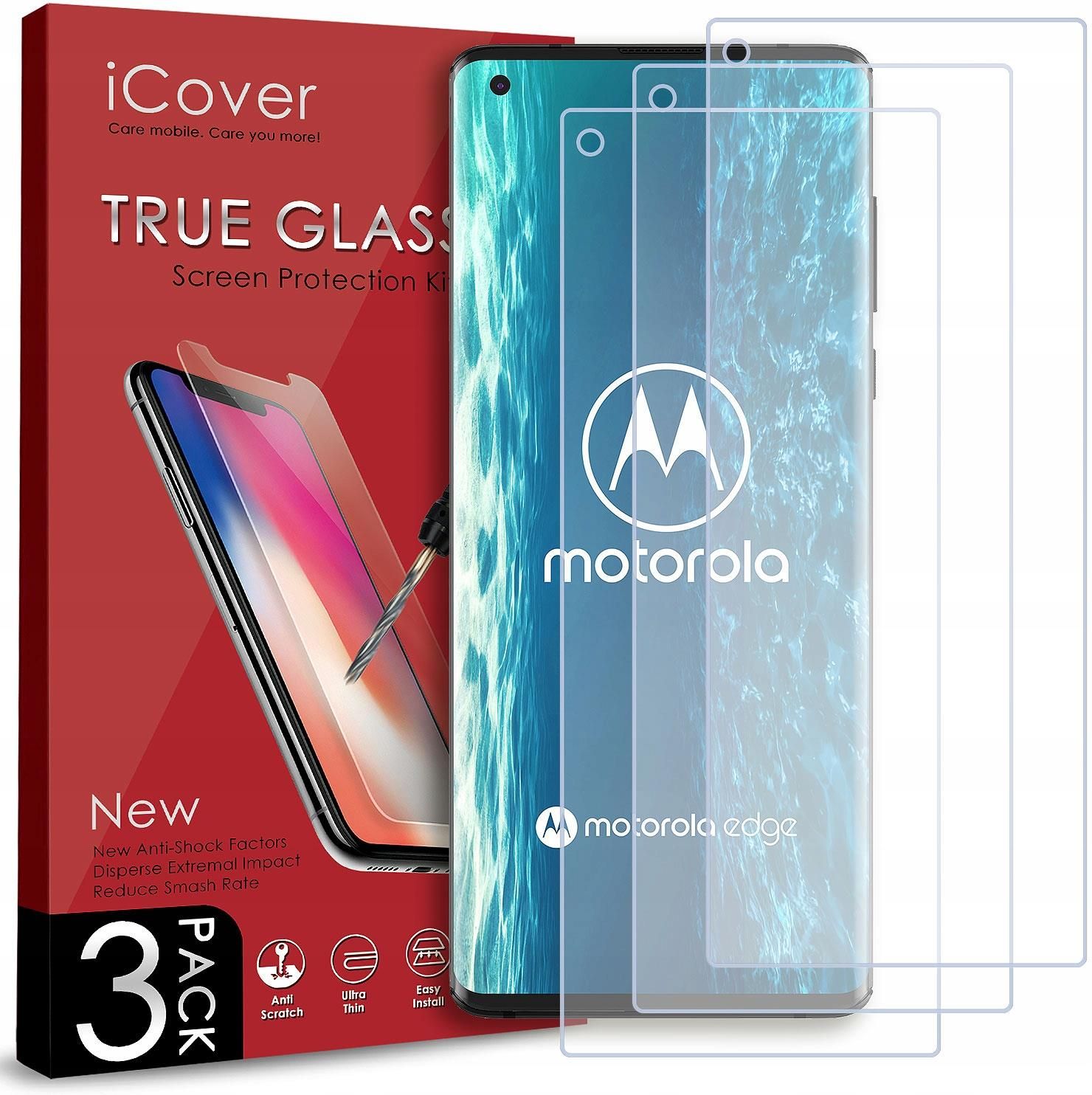 Icover 3Pack Szkło Hartowane Do Motorola Moto Edge (2537ed47-81d9-4e70 ...