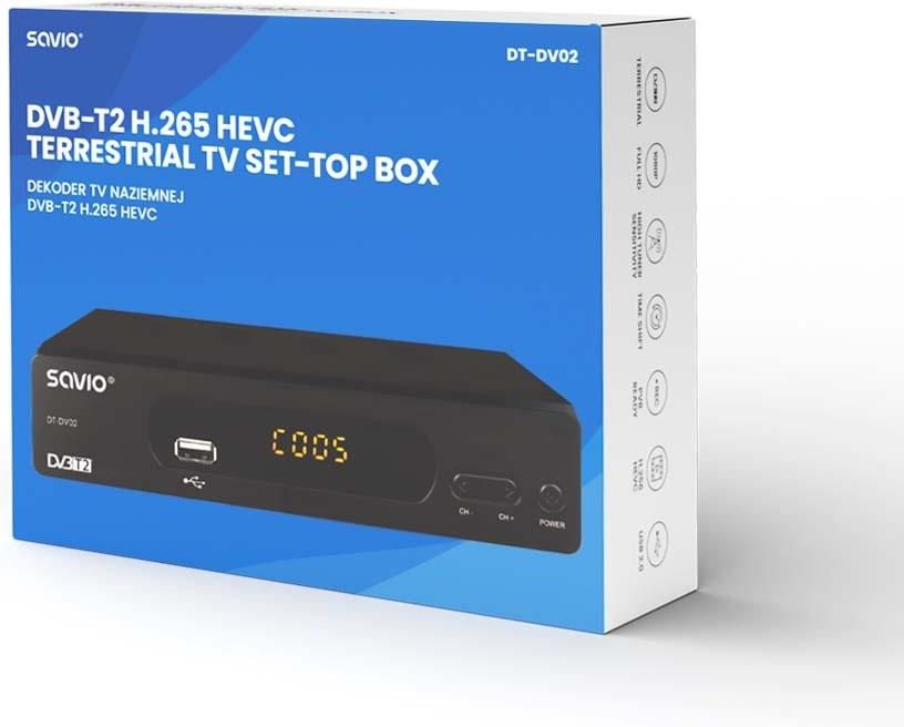 Savio Dekoder TV Naziemnej DVB-T2 H.265 HEVC (DT-DV02) - Opinie i ceny ...