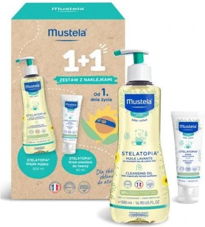 Mustela Stelatopia Zestaw Skóra Atopowa Olejek 500Ml +Krem 40Ml ...