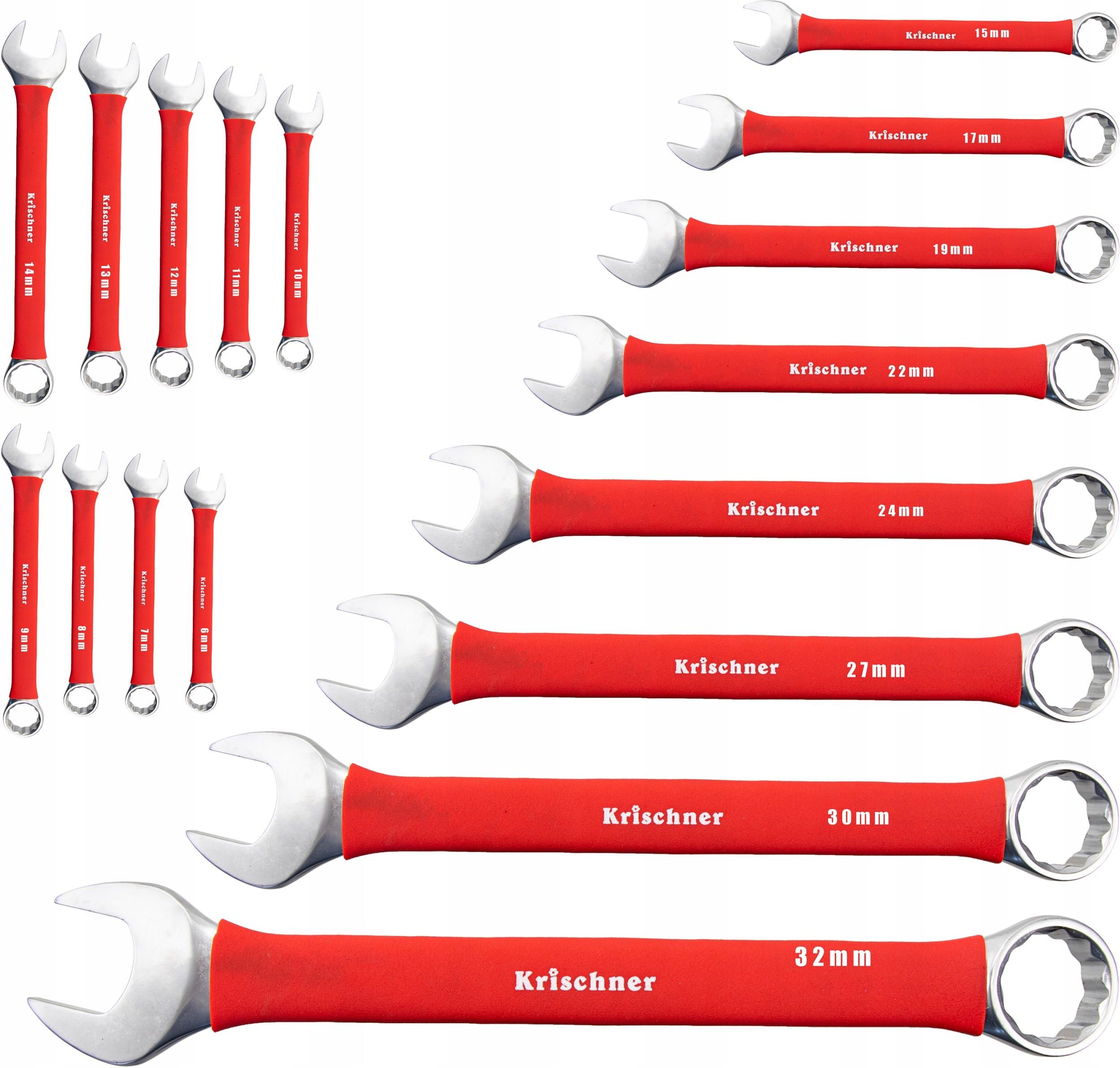 Krischner Zestaw Kluczy 6-32 Płasko-Oczkowe Antypoślizgowe Kn2253 ...
