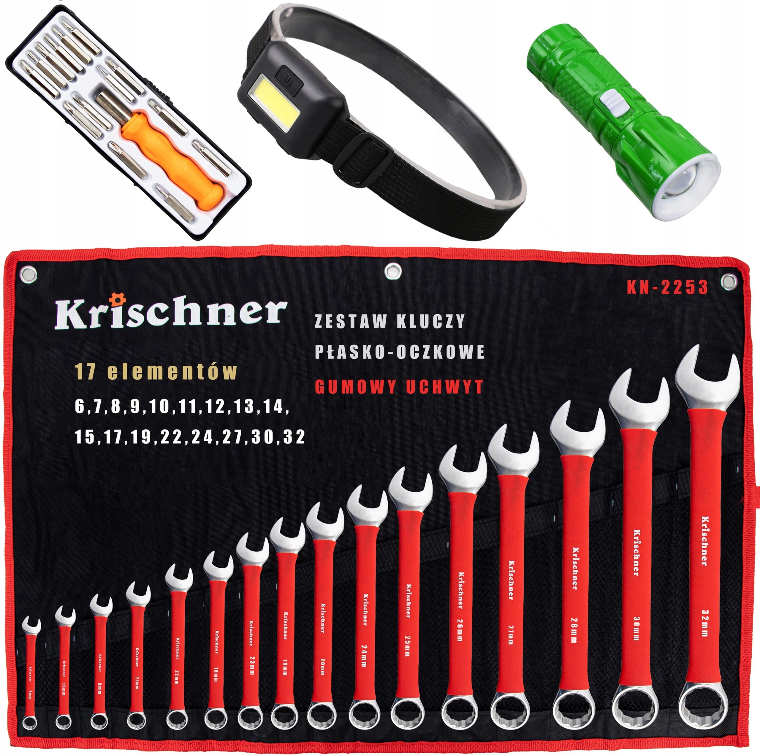 Krischner Zestaw Kluczy 6-32 Płasko-Oczkowe Antypoślizgowe Kn2253 ...