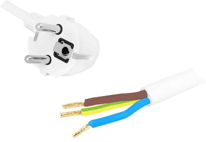 Kabel zasilający 3x1,5, biały, 3m. (1LM) - Opinie i ceny na Ceneo.pl
