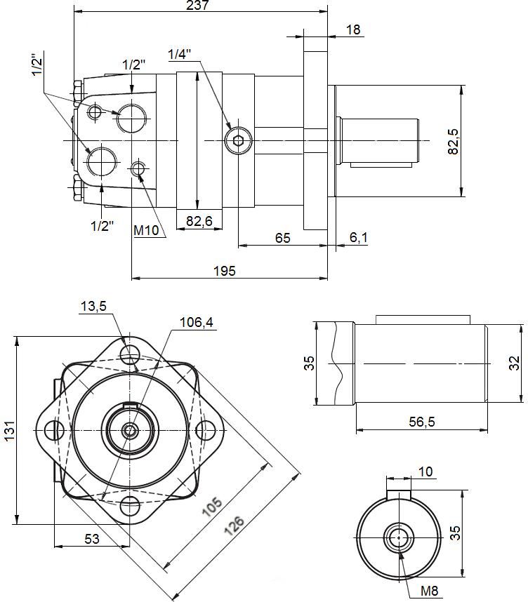 M+S Hydraulic Silnik Hydrauliczny Ms 475 160Obr 1.37.21.475 - Opinie i ...