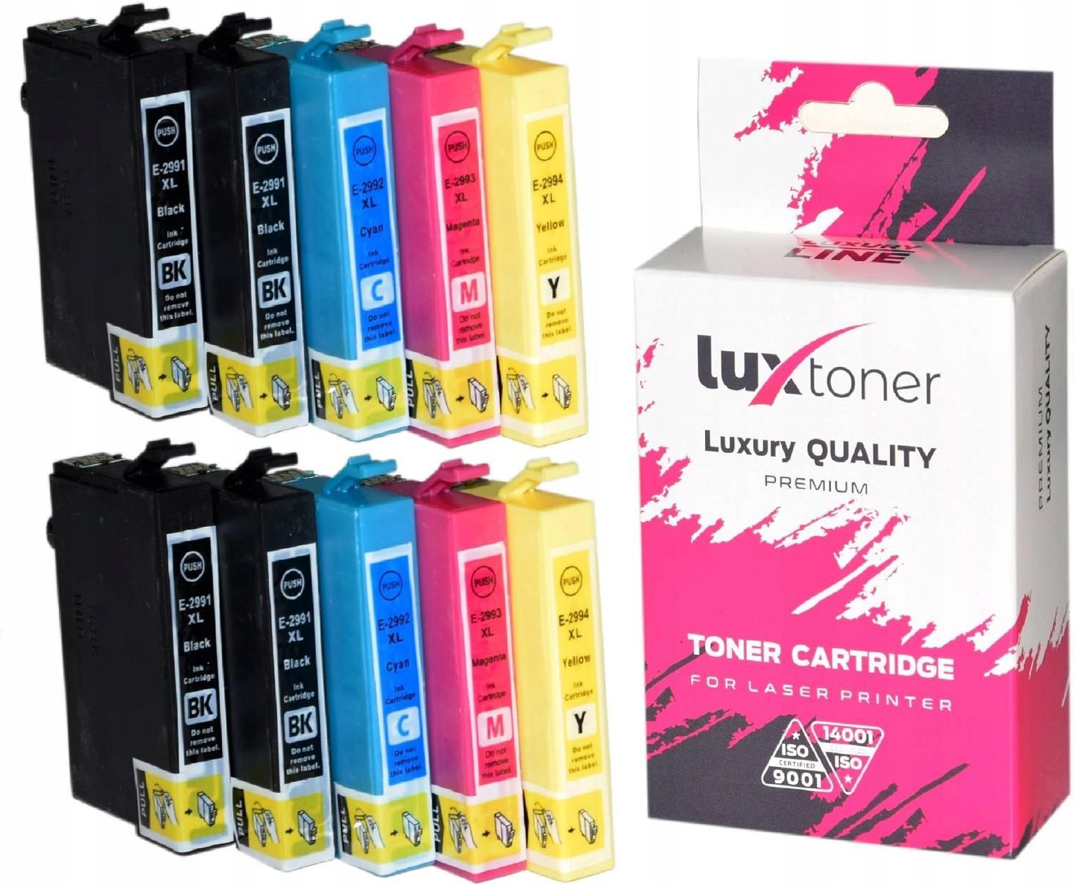 Tusz LUXTONER 10X TUSZ DO DRUKARKI EPSON T2991 XP245 XP342 XP435 ...