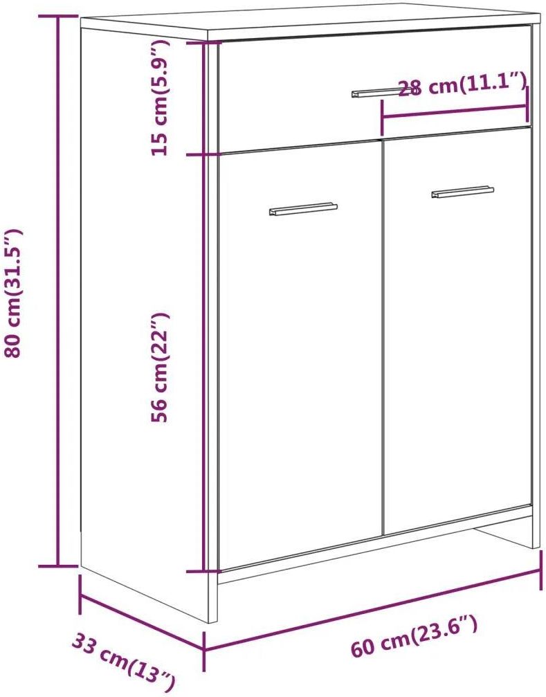 Vidaxl Szafka Łazienkowa Przydymiony Dąb 60x33x80cm 815663 - Opinie i ...