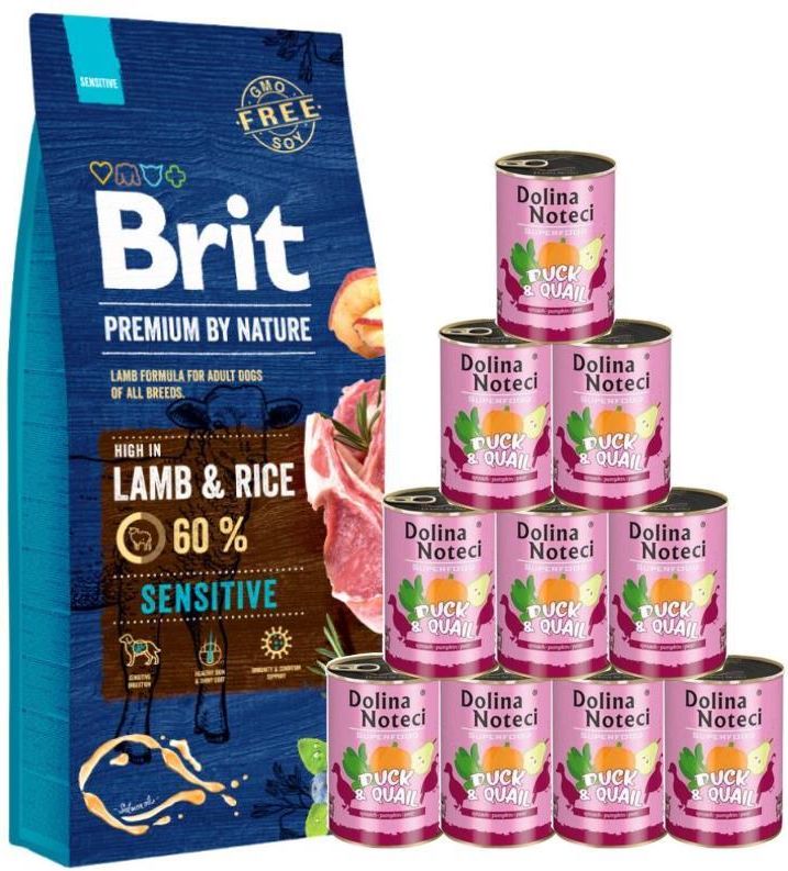 Karma BRIT PREMIUM BY NATURE Sensitive Lamb & Rice - sucha karma z ...