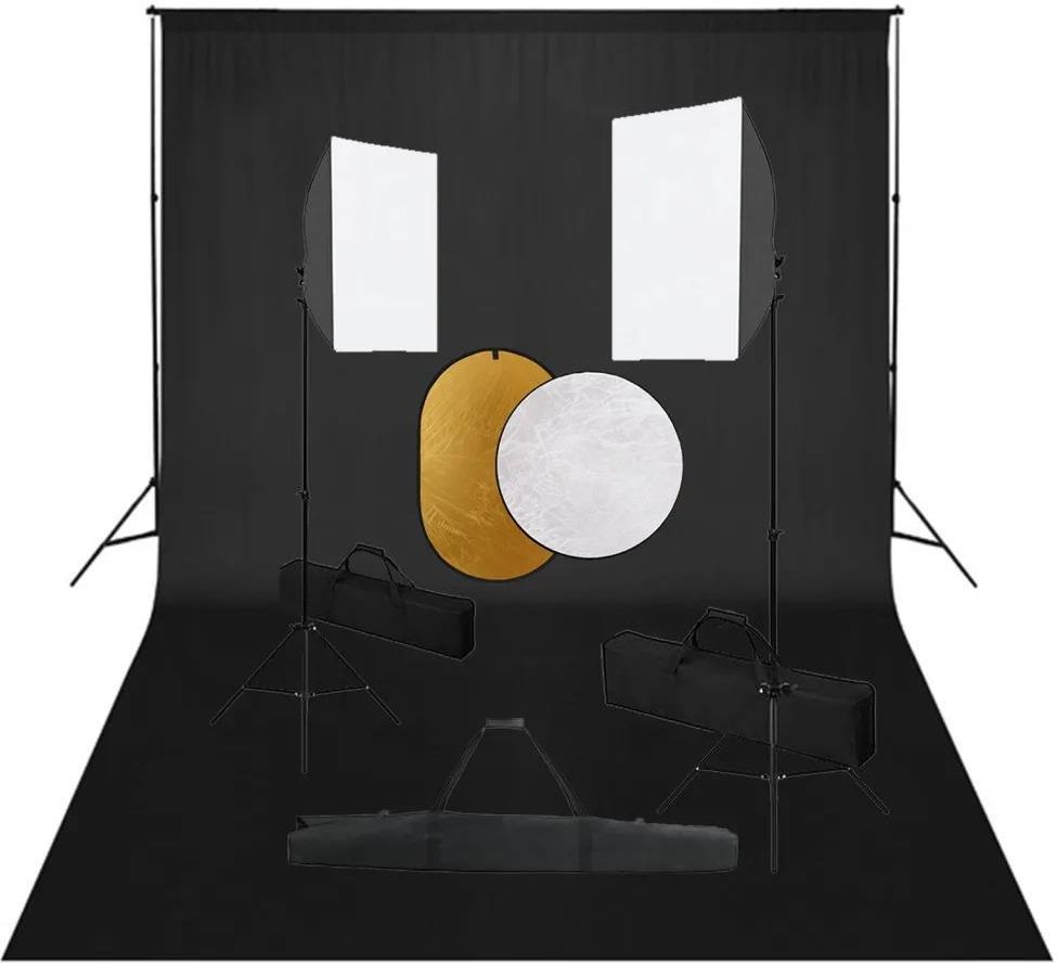 Vidaxl Zestaw Studyjny Z Lampami Softbox Tłem I Blendami (3067055 ...