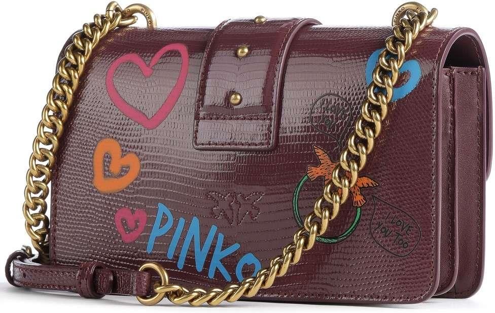 Pinko Love Mini Icon Street Art Torba przez ramię bakłażan - Ceny i ...