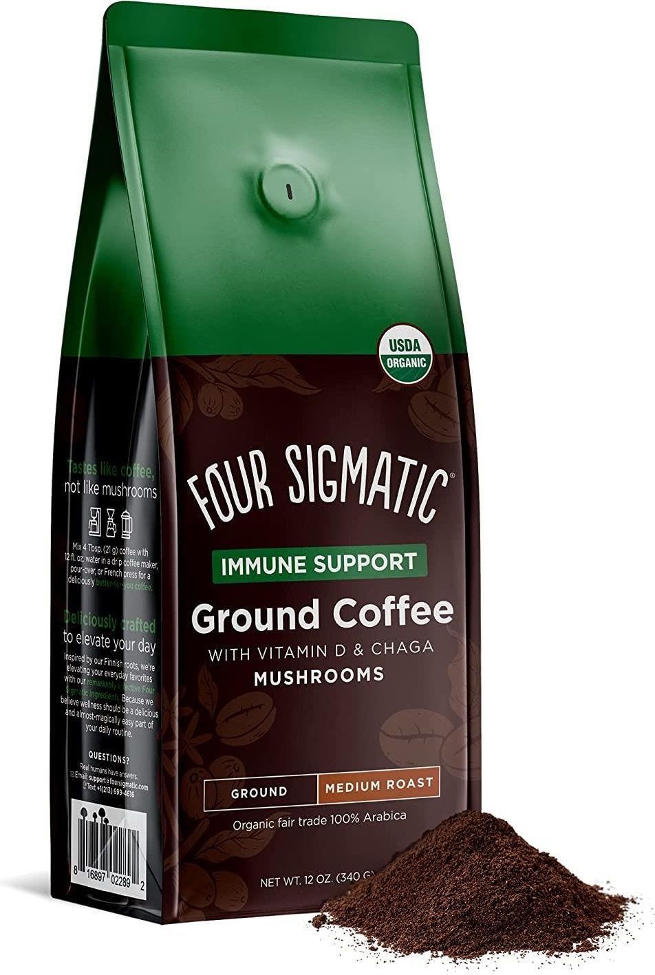 Kawa FOUR SIGMATIC Immune Support Ground Coffee Witamina D, Chaga ...