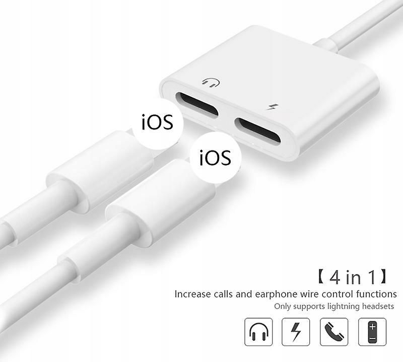 Lulek Lightning Adapter 2 In 1 100% Functional, Audio Czerwony ...