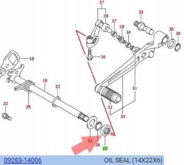 Części motocyklowe Suzuki (Oryginalne Oe) Uszczelniacz Wałka Biegów ...