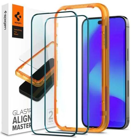 Szkło Hartowane IPHONE 14 PRO MAX Spigen ALM Glass FC 2-pack czarne ...