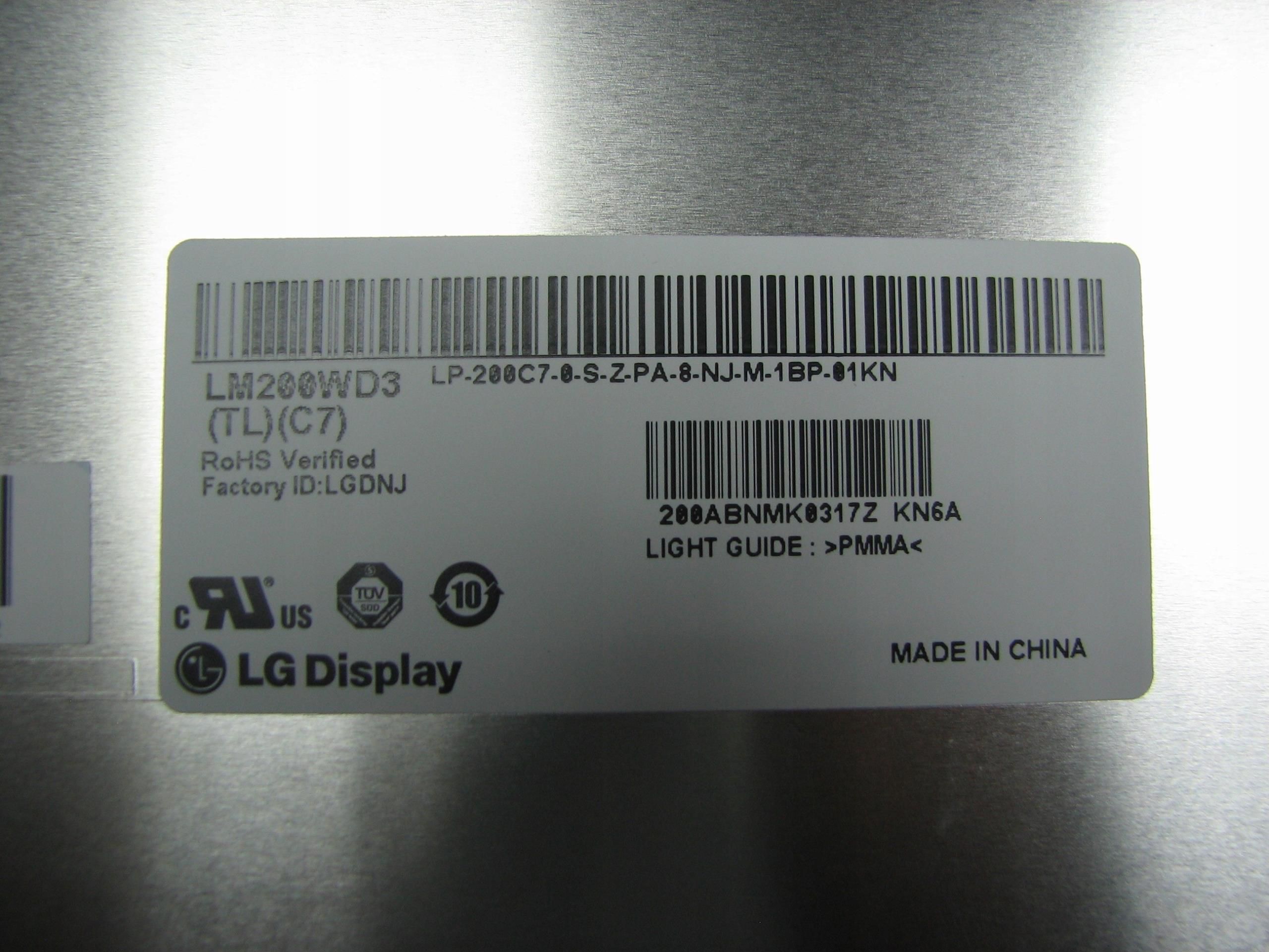 Akcesoria do monitora Nowa matryca LM200WD3-TLC7 20 (LM200WD3TLC720 ...