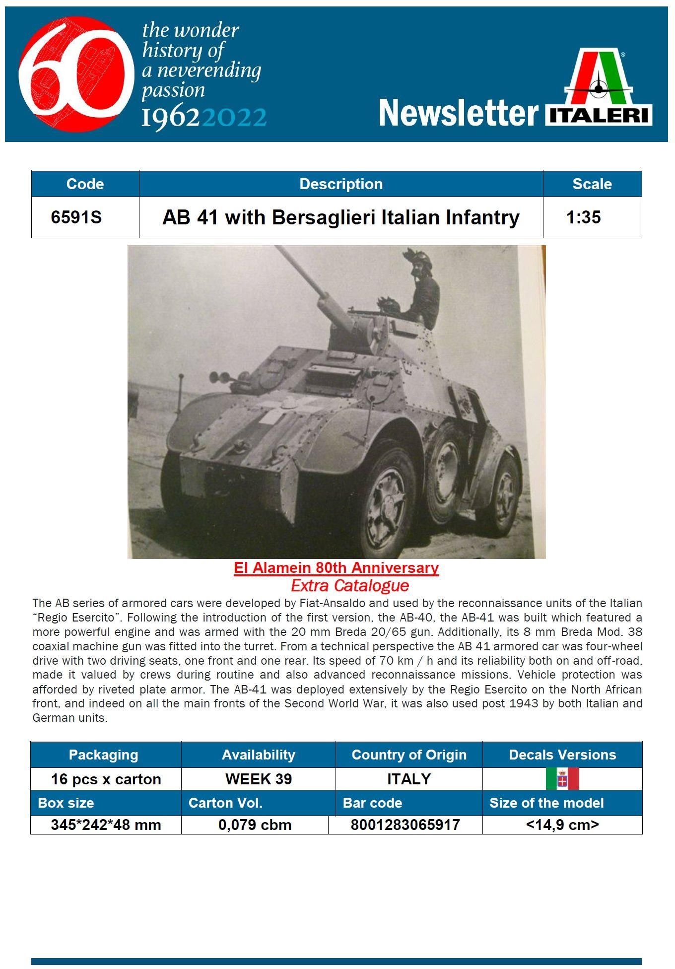 Italeri 6591 1:35 Ab 41 With Bersaglieri Italian Infantry - Ceny i ...