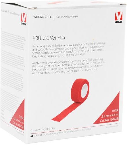 Kruuse Bandaż Samoprzylepny Vet-Flex Czerwony 2,5cm X 4,5 Metra - Ceny ...