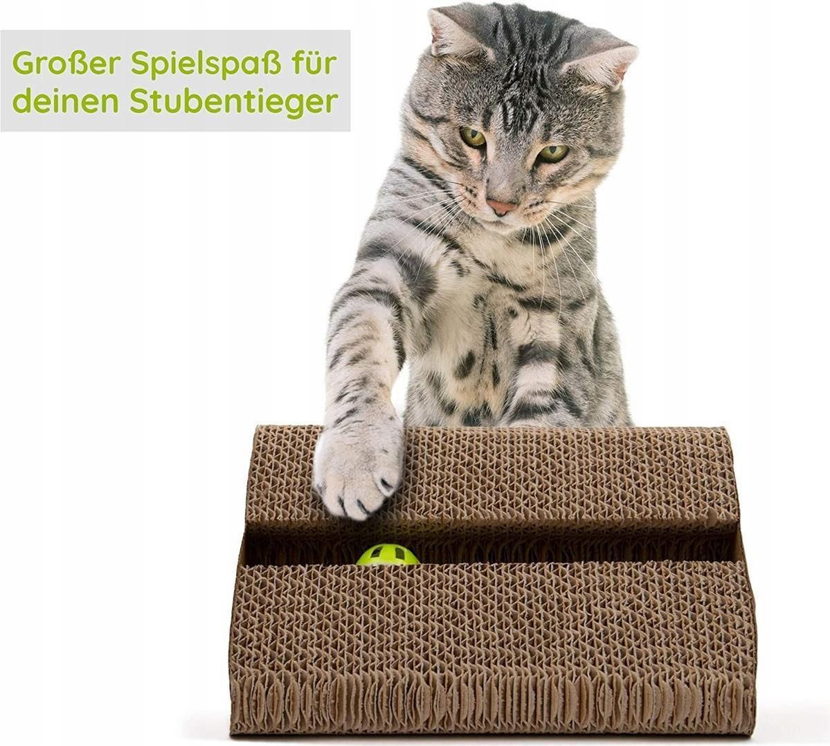 Phu Sigma Benji & Max Trójkątny Drapak Dla Kota Z Piłeczką I Kocimiętką ...