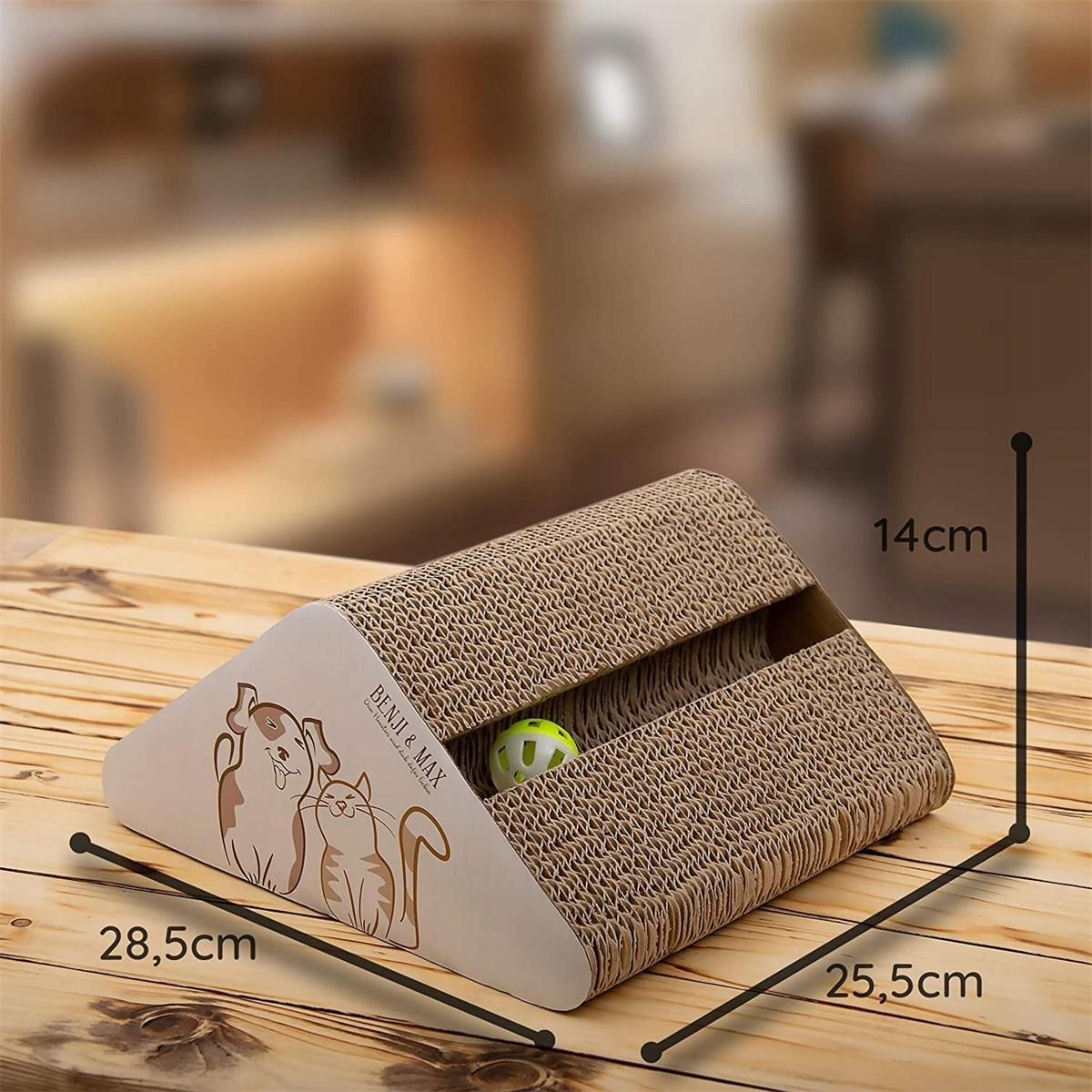 Phu Sigma Benji & Max Trójkątny Drapak Dla Kota Z Piłeczką I Kocimiętką ...